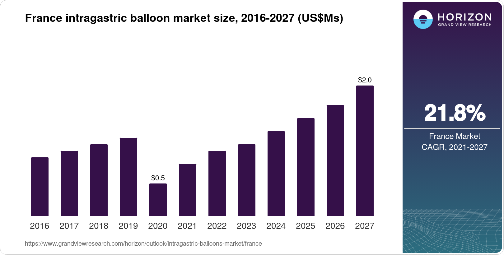 France Intragastric Balloons Market Size & Outlook, 2027