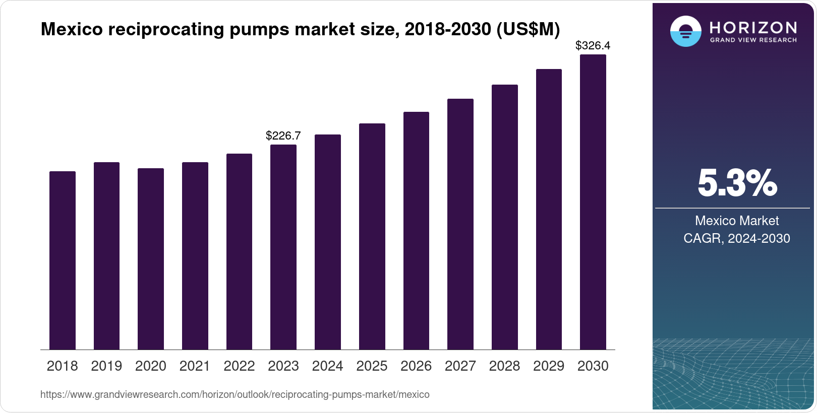 Mexico Reciprocating Pumps Market Size & Outlook, 2030