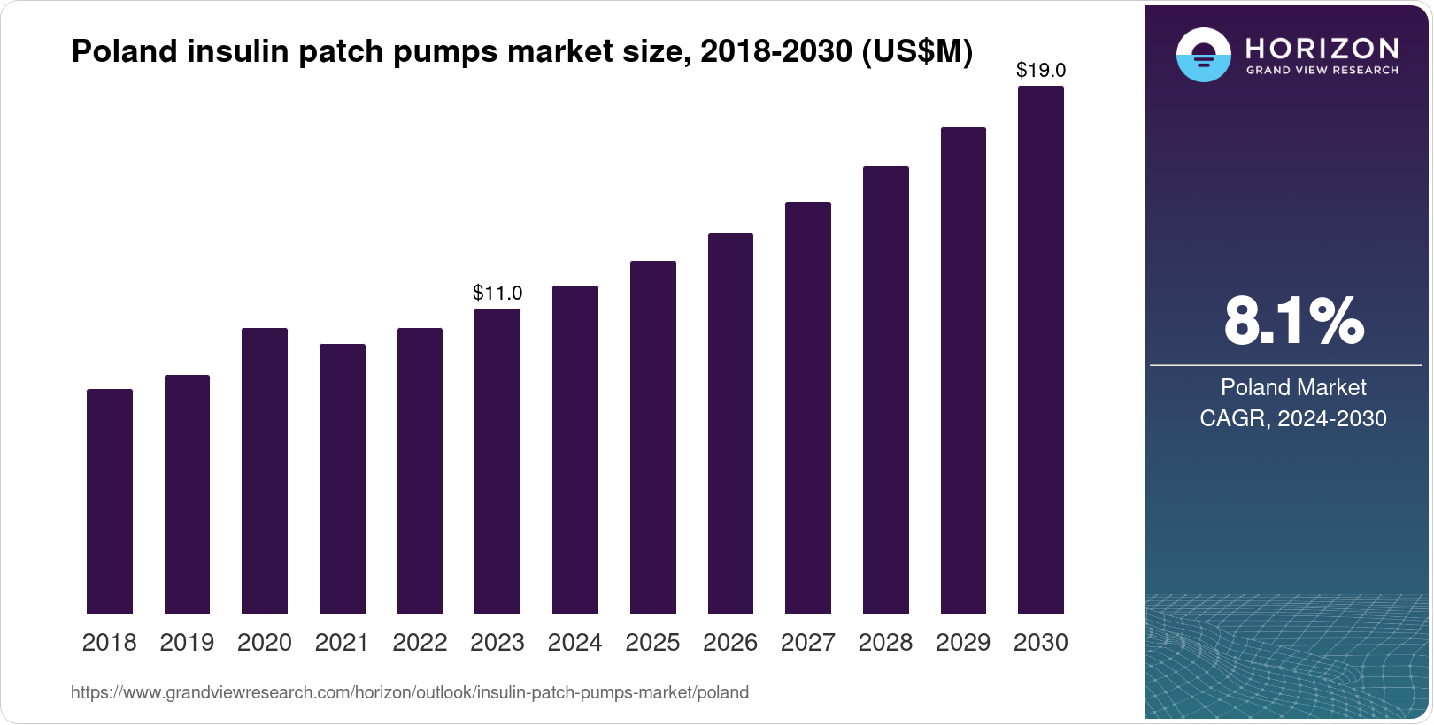 Poland Insulin Patch Pumps Market Size & Outlook, 2030