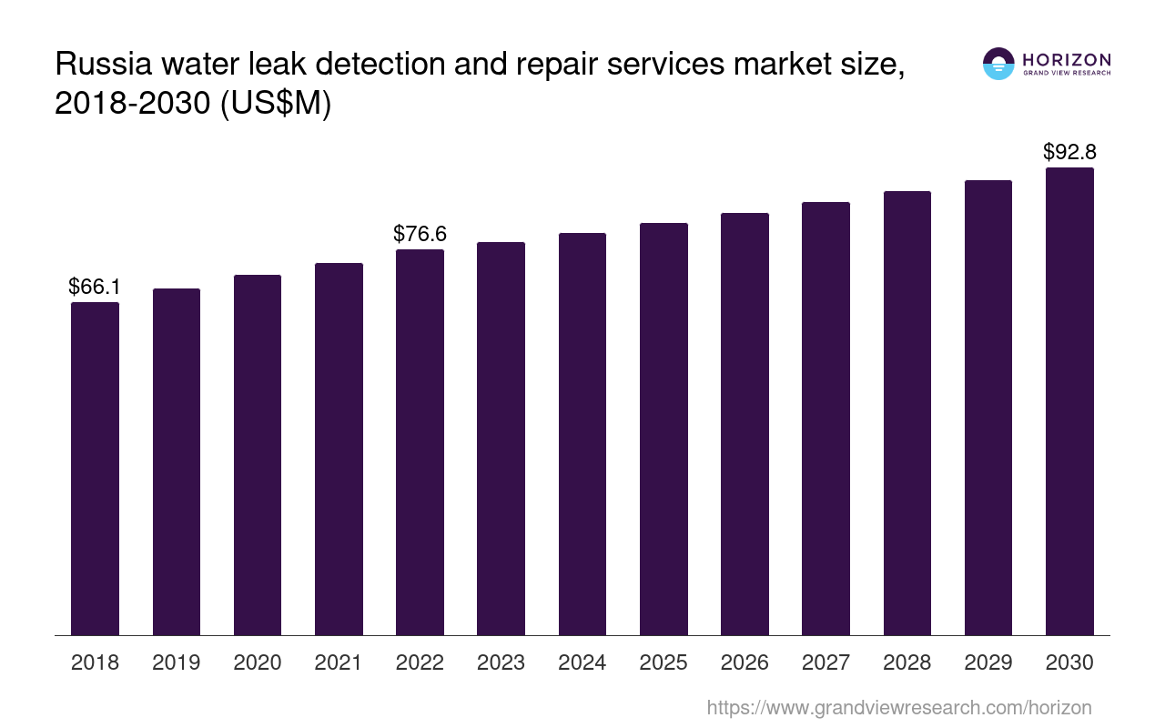 Russia Water Leak Detection And Repair Services Market Size & Outlook, 2030