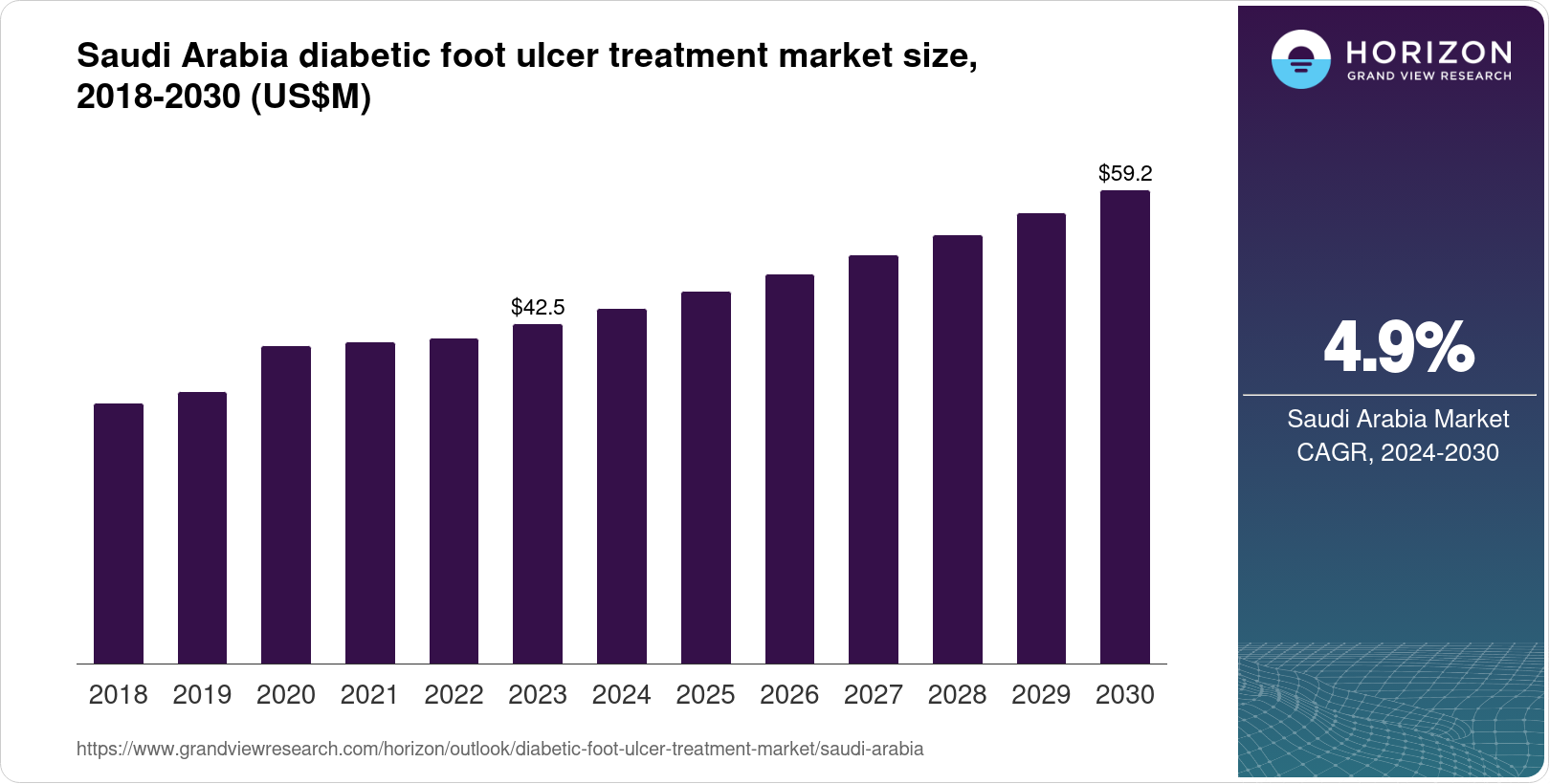Saudi Arabia Diabetic Foot Ulcer Treatment Market Size & Outlook, 2030