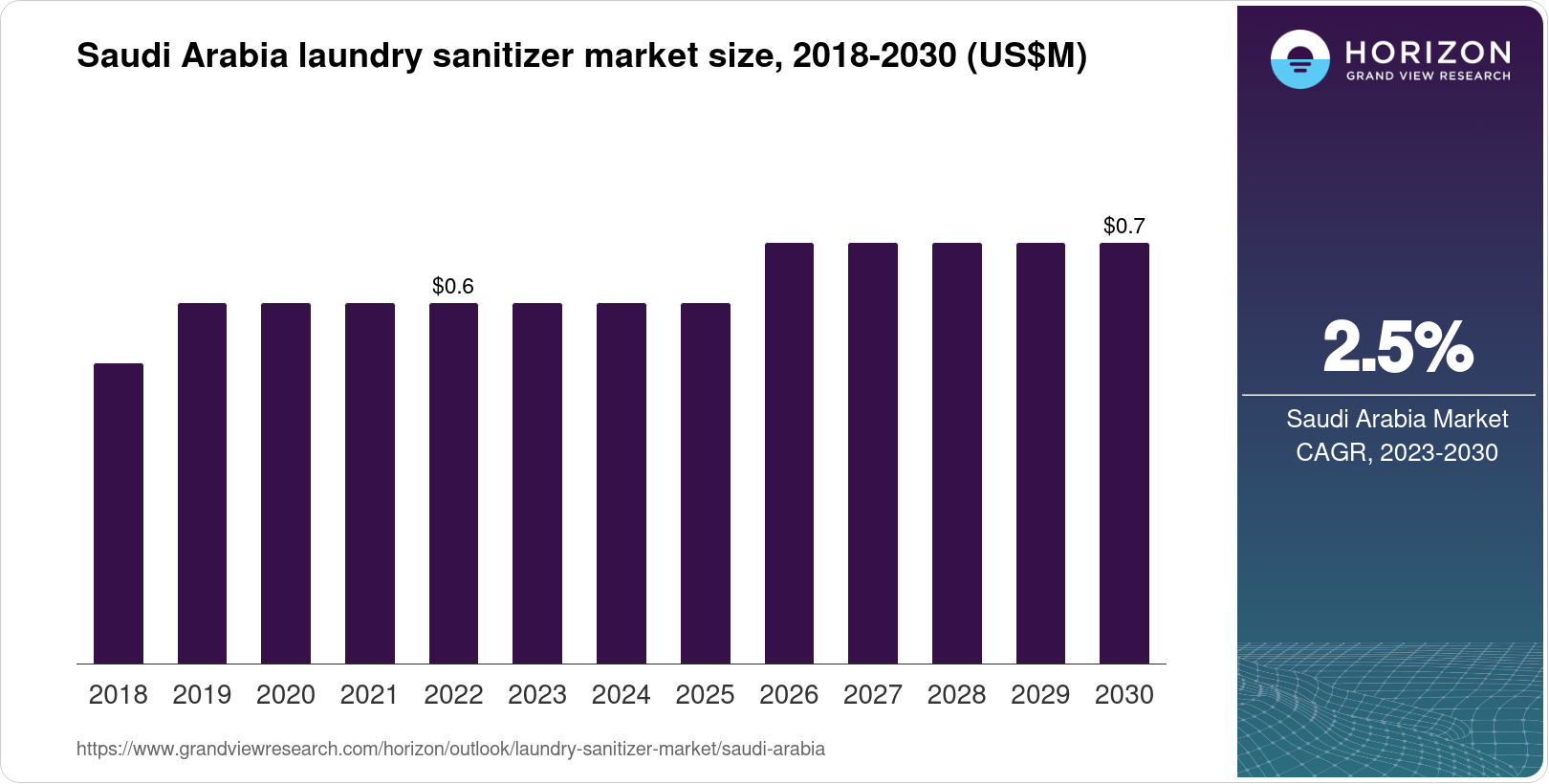 Saudi Arabia Laundry Sanitizer Market Size & Outlook, 2030