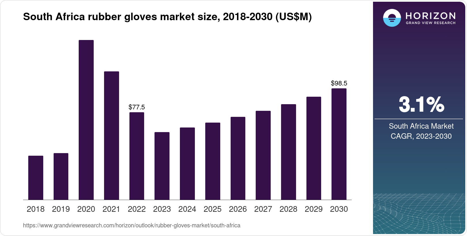 South Africa Rubber Gloves Market Size & Outlook, 2030