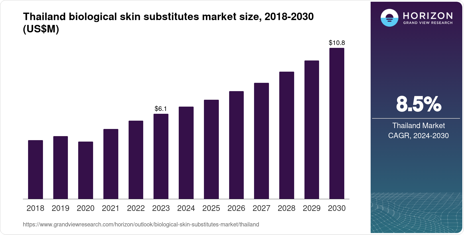Thailand Biological Skin Substitutes Market Size & Outlook, 2030